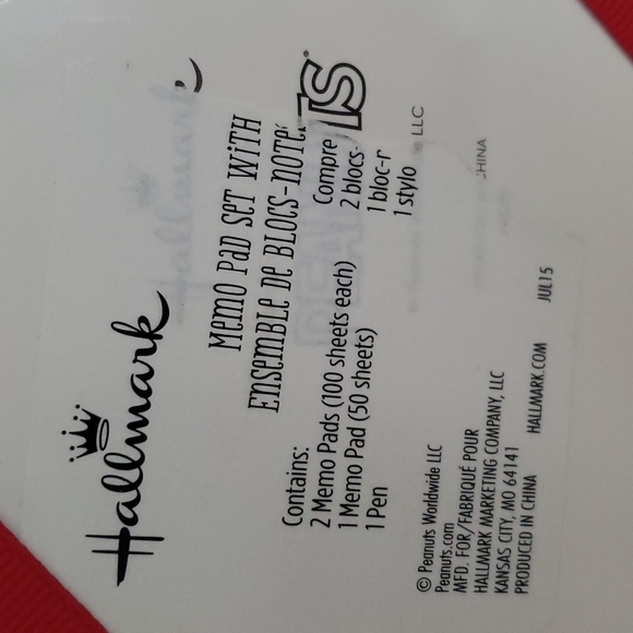 Hallmark | Office | New Snoopypeanuts Memo Pad Set With Pen | Poshmark